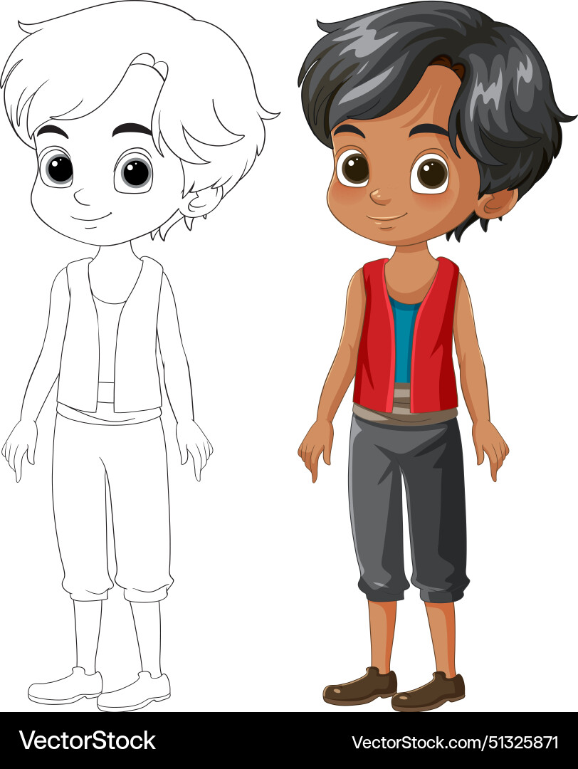 A boy in colorful attire Royalty Free Vector Image