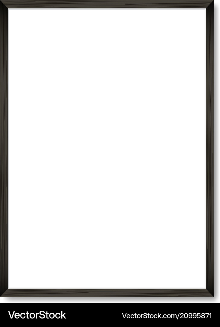 A4 Black Wooden Frame Template Royalty Free Vector Image
