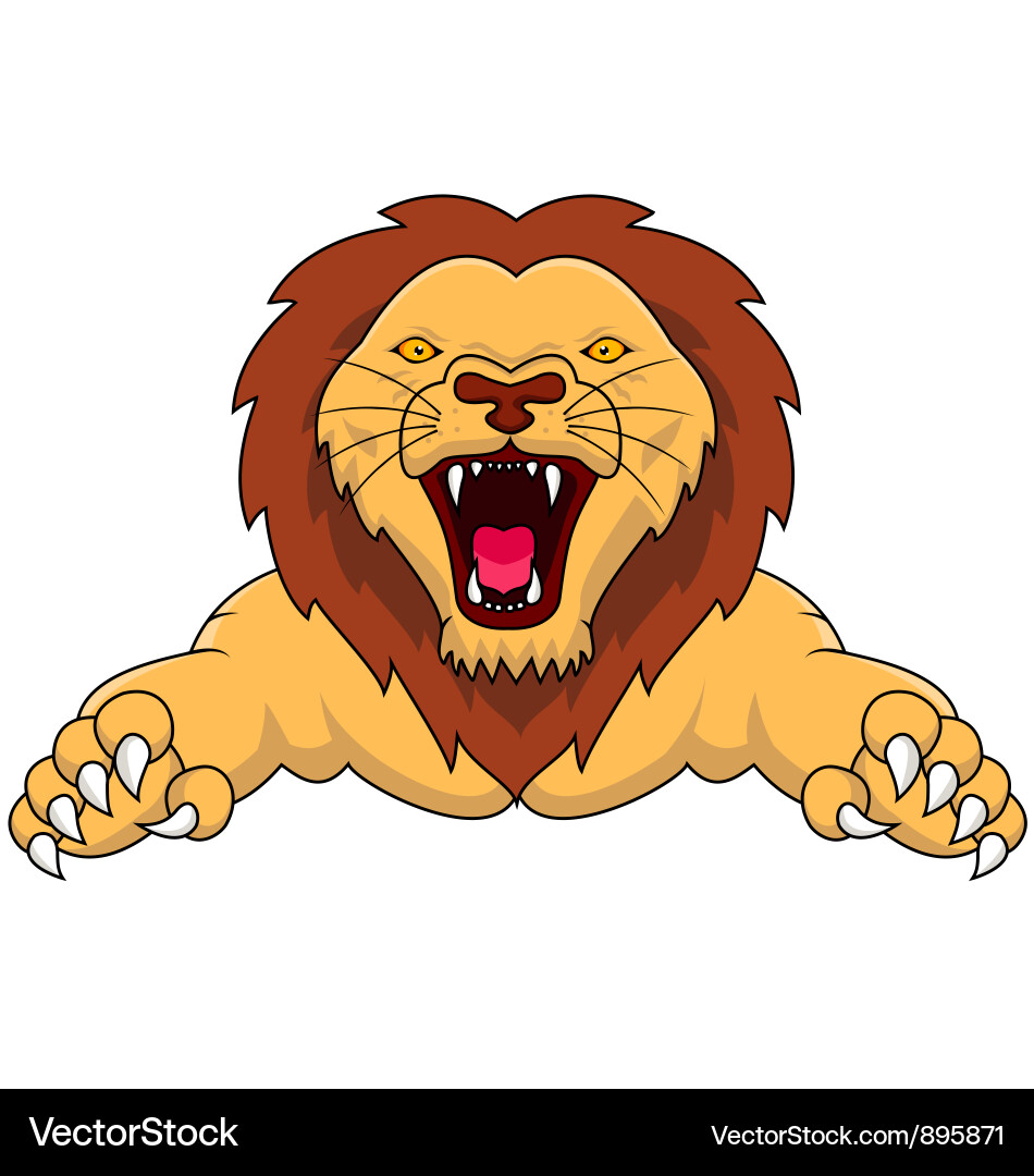 Angry lion cartoon Royalty Free Vector Image - VectorStock