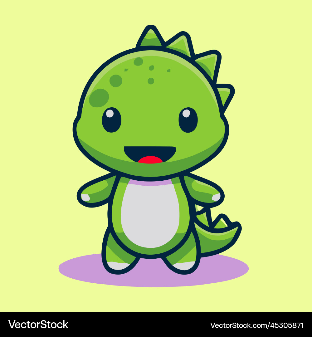 Cute dinosaur kawaii chibi drawing style Vector Image