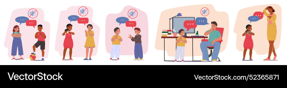 Diverse children engaging in conversation using Vector Image