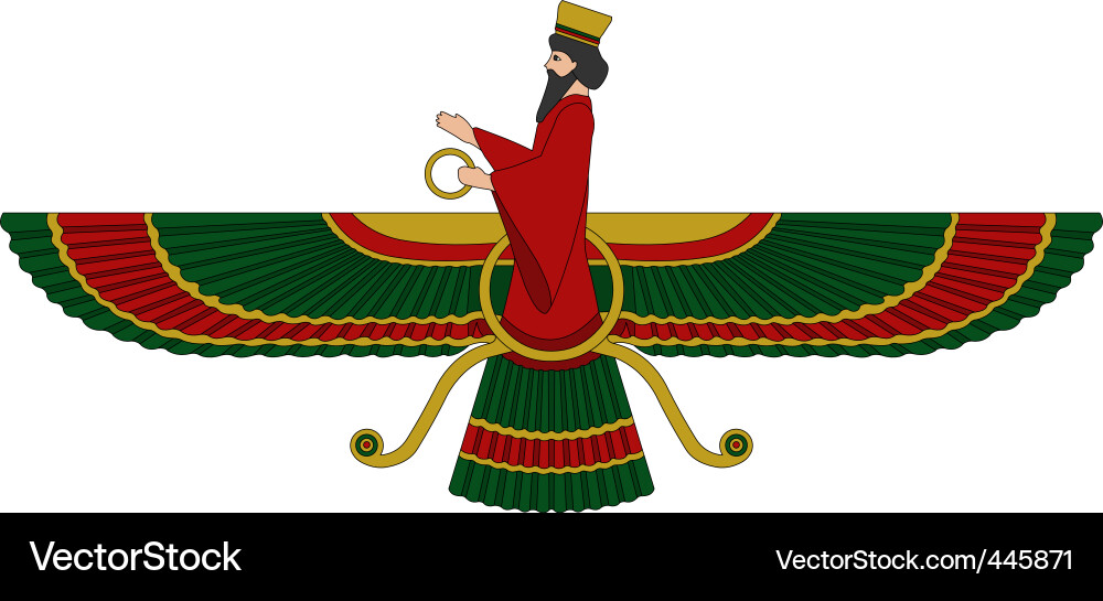 Faravahar or fravashi symbol Royalty Free Vector Image