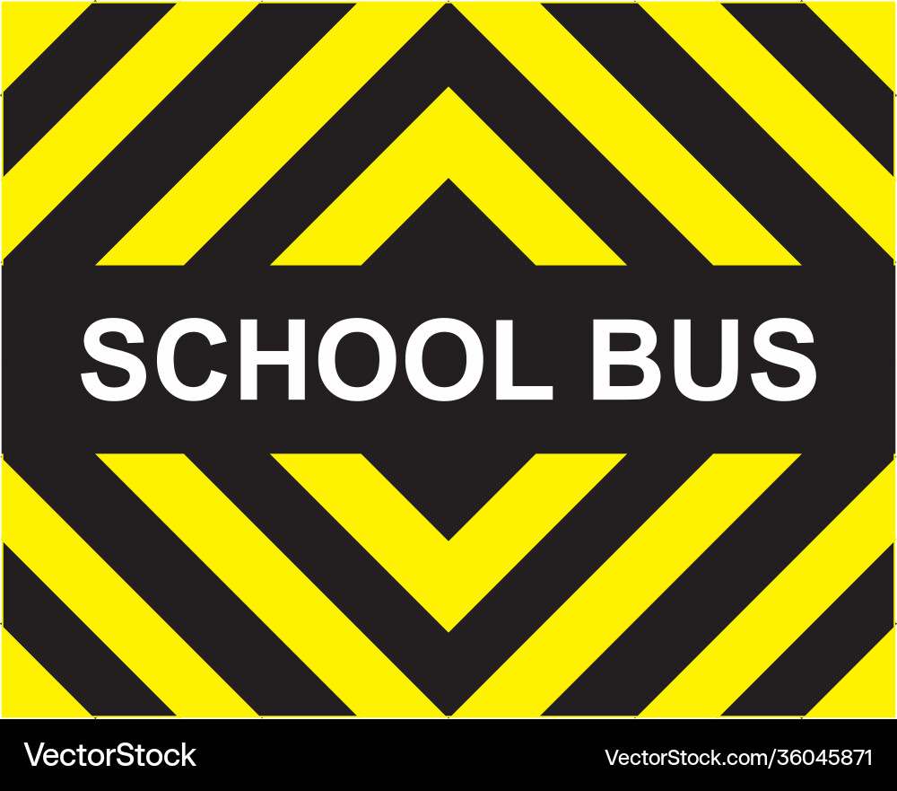 School bus yellow black arrow Royalty Free Vector Image