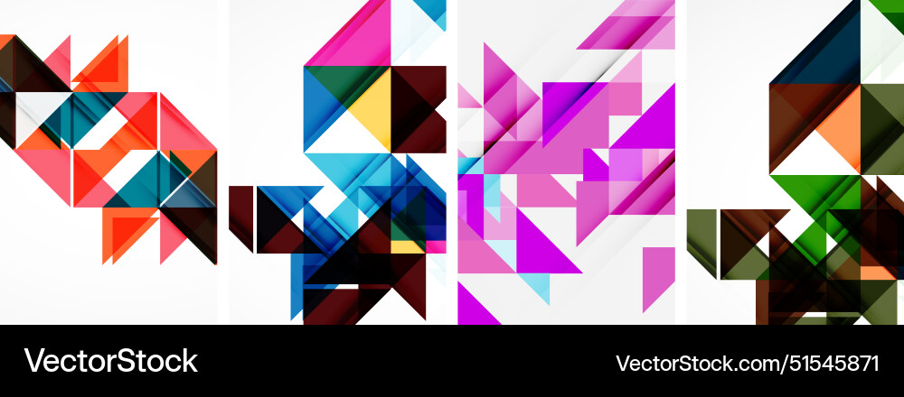 Set of abstract random triangle composition Vector Image