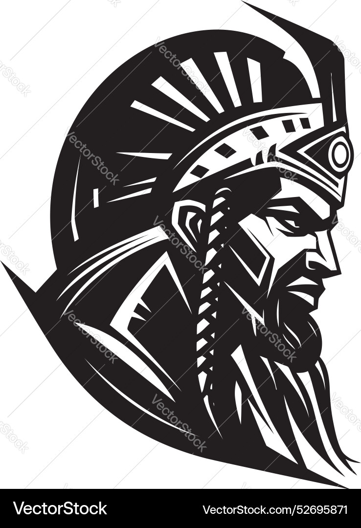 Steadfast sentinel warrior iconic logo gallant Vector Image