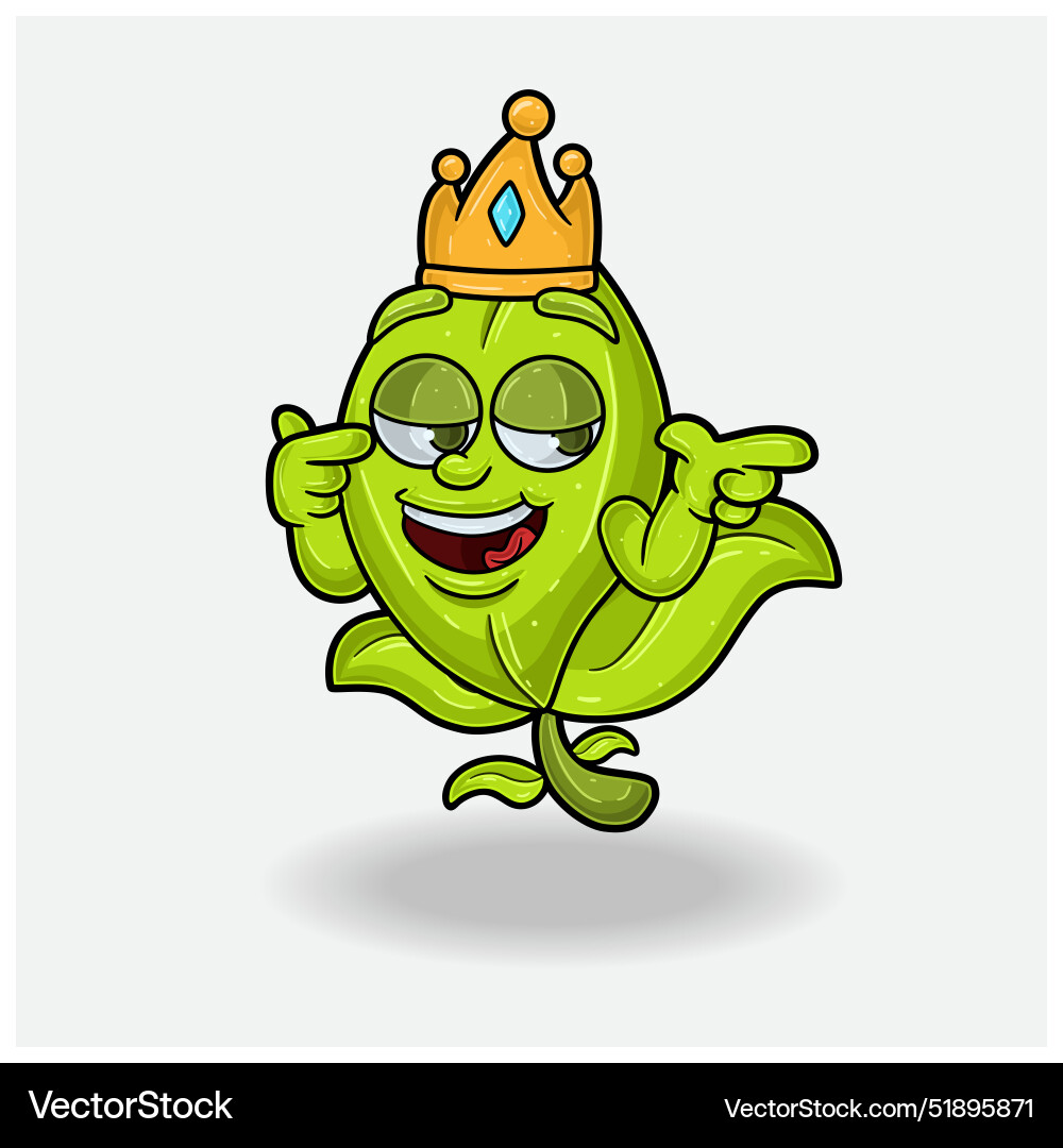 Tea leaf mascot character cartoon with smug Vector Image