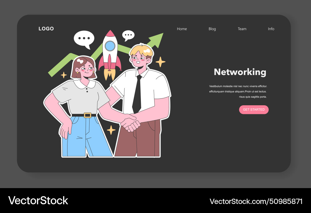 Young professionals connect under the theme Vector Image