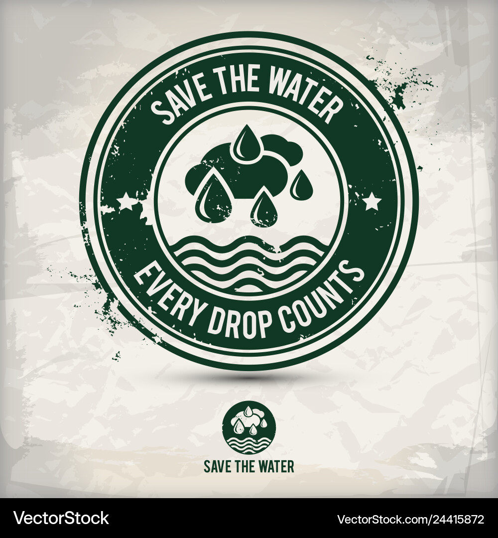 Alternative eco friendly water stamp Royalty Free Vector