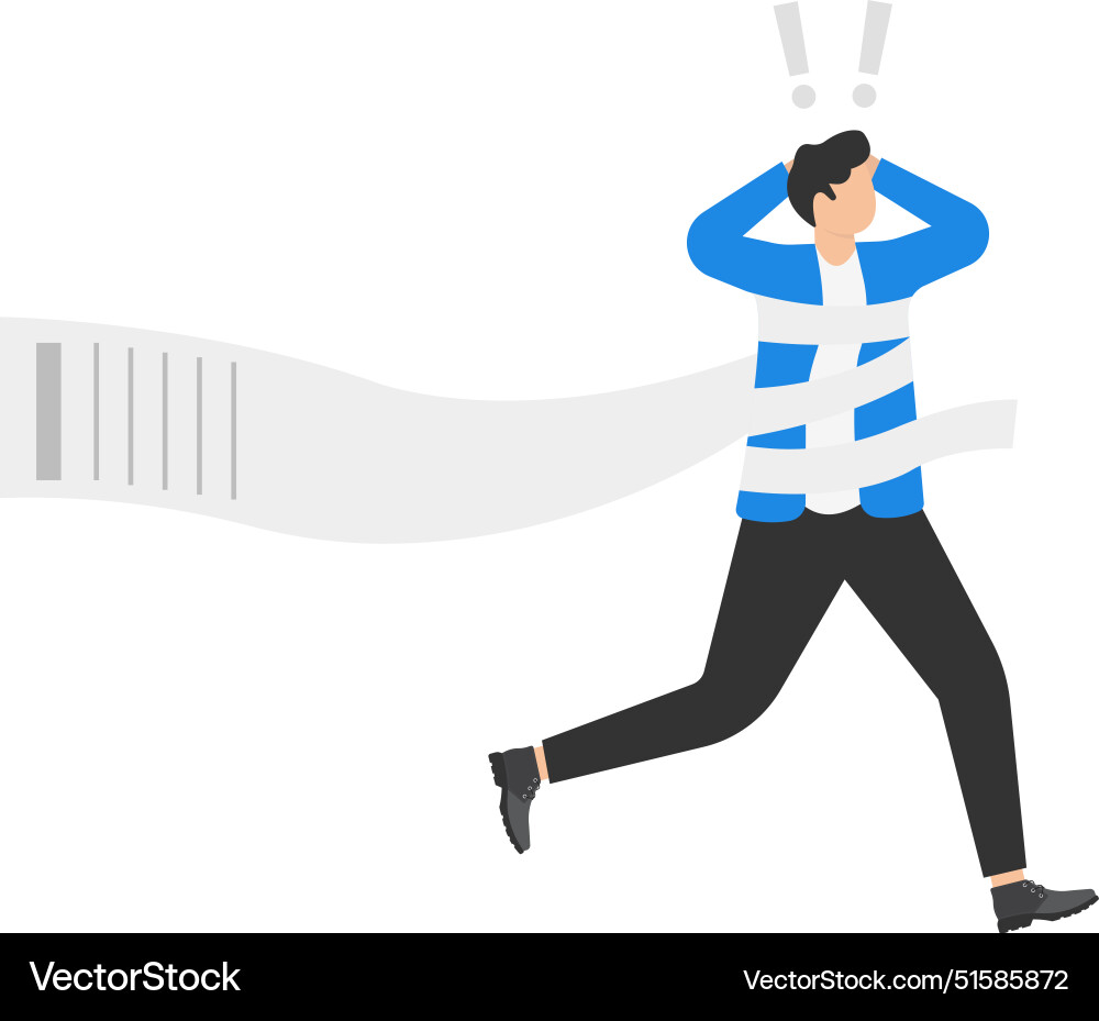 Businessmen ran into debt man Royalty Free Vector Image