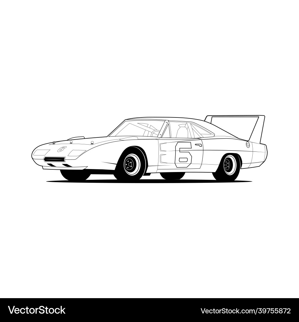 Car outline line art coloring page Royalty Free Vector Image