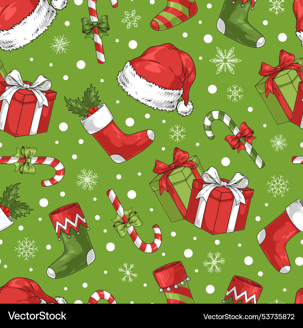 Christmas holidays pattern seamless colorful Vector Image