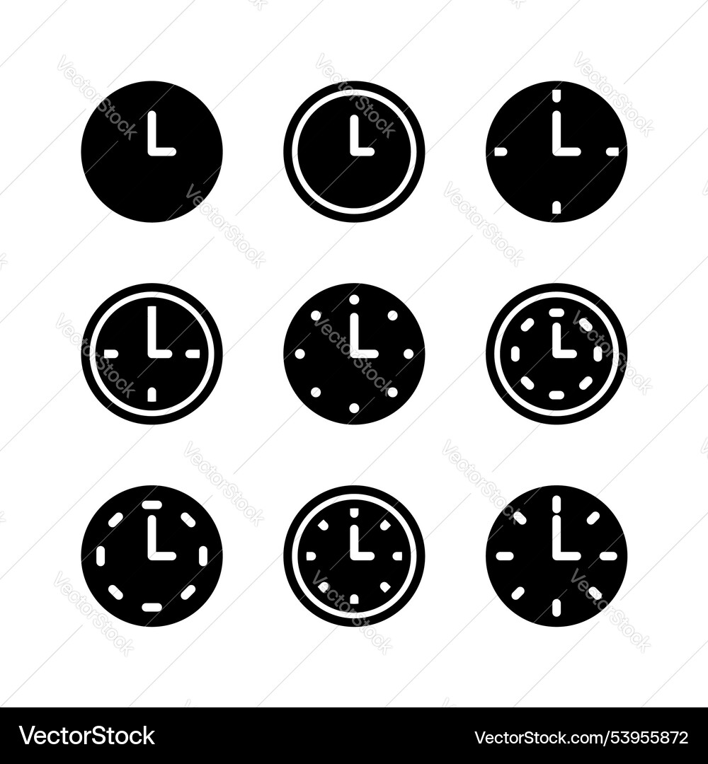 Clock icon set time Royalty Free Vector Image - VectorStock
