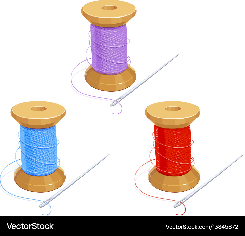 Colored thread reel Royalty Free Vector Image - VectorStock