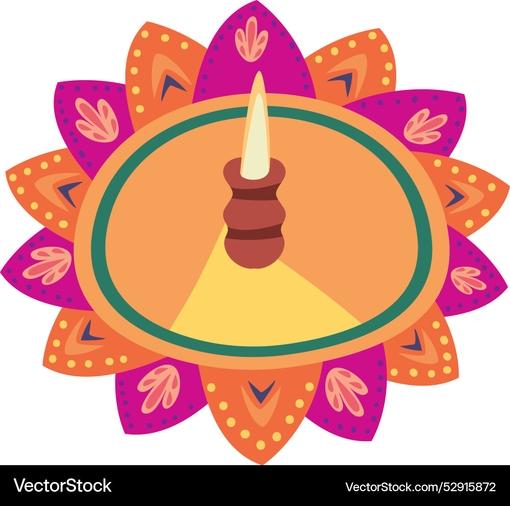 Diwali burning diya lamp Royalty Free Vector Image