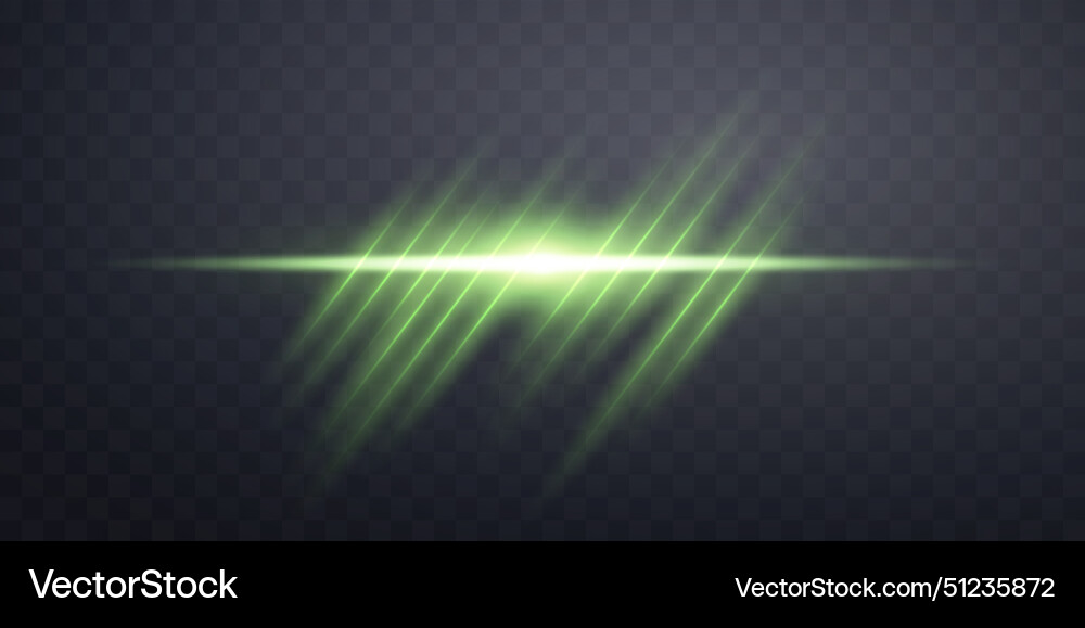Green lens flare isolated on transparent Vector Image