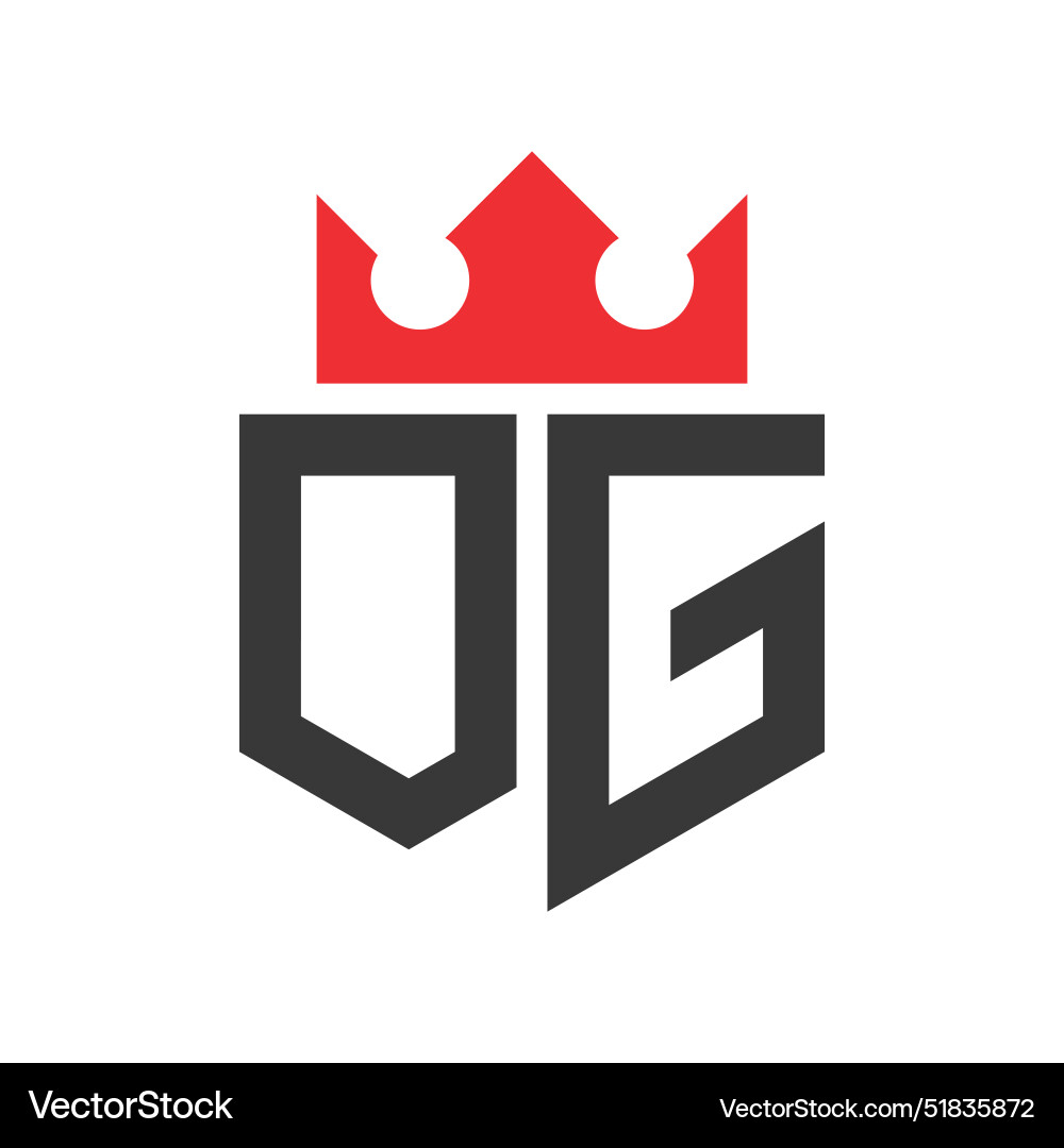 Letter og crown logo Royalty Free Vector Image
