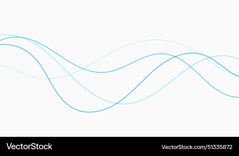 Line style blue curvy wave with dynamic movement Vector Image