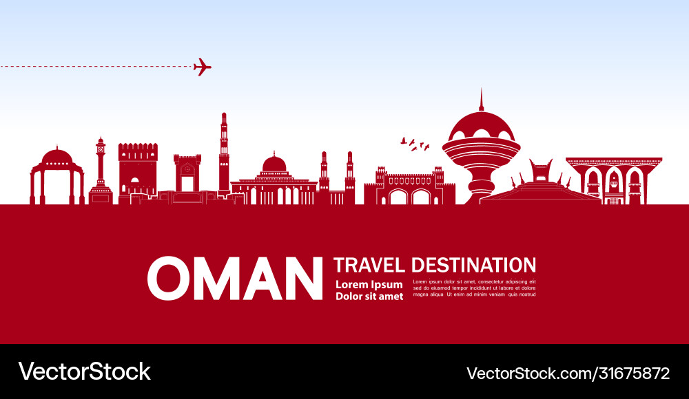 Oman travel destination Royalty Free Vector Image
