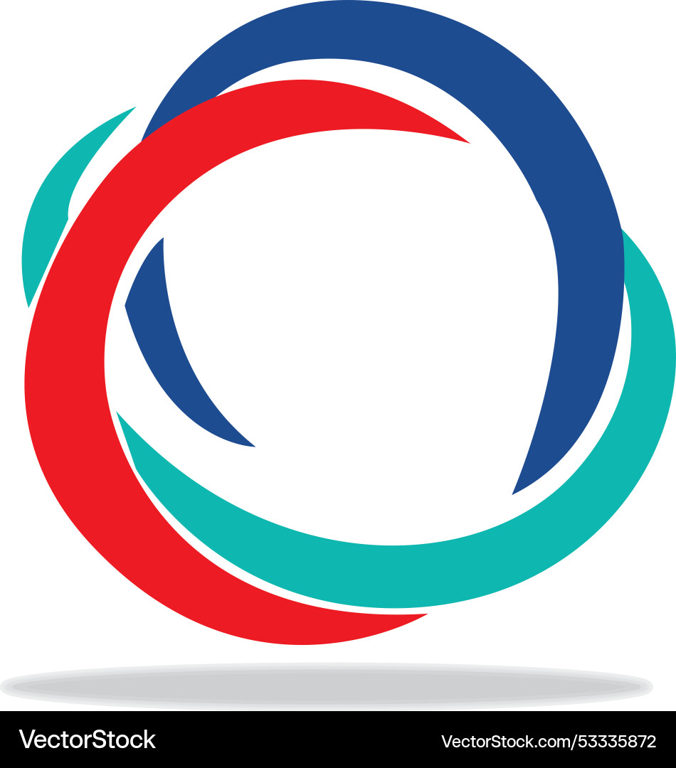Red and blue crescent shaped letter c icon Vector Image