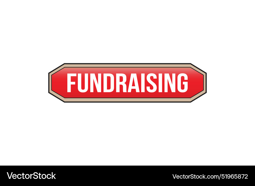 Red banner fundraising on white background Vector Image