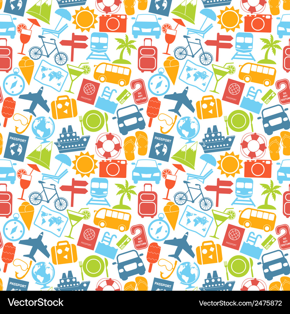 Travel seamless pattern Royalty Free Vector Image