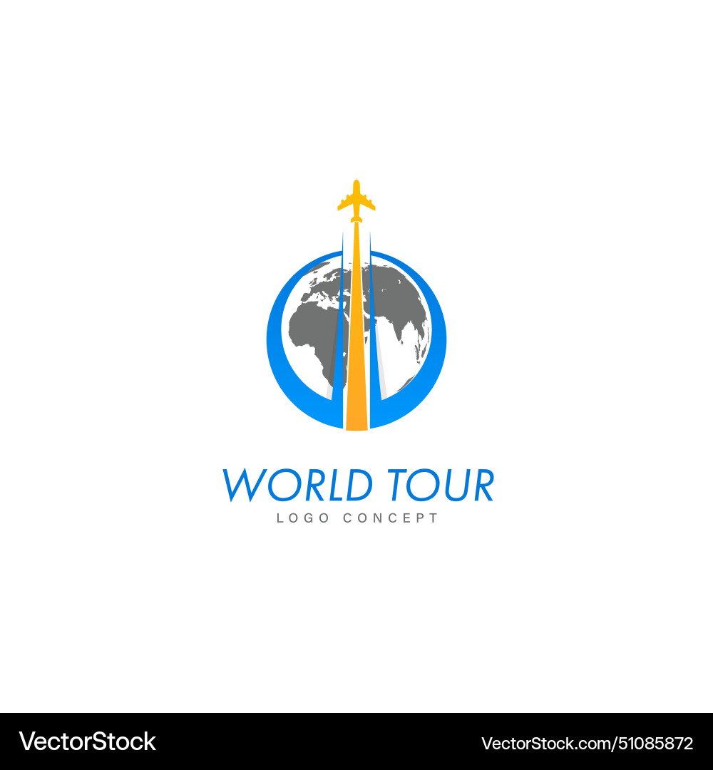 World tour logo design flat style Royalty Free Vector Image