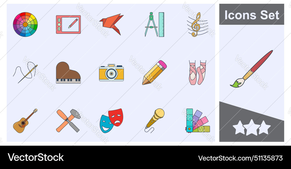 Art creativity and graphic design icon set symbol Vector Image
