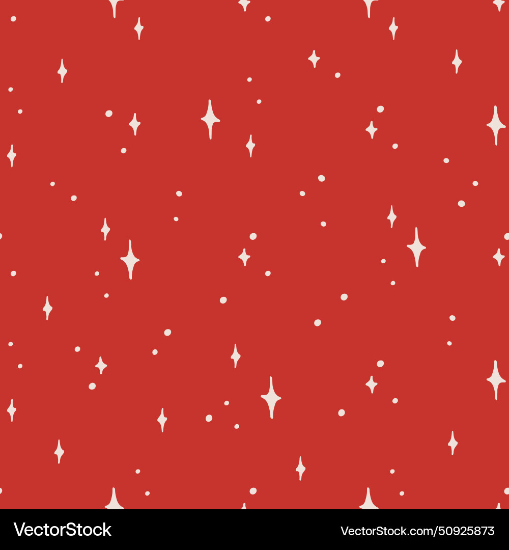 Christmas pattern with sparkles on red background Vector Image