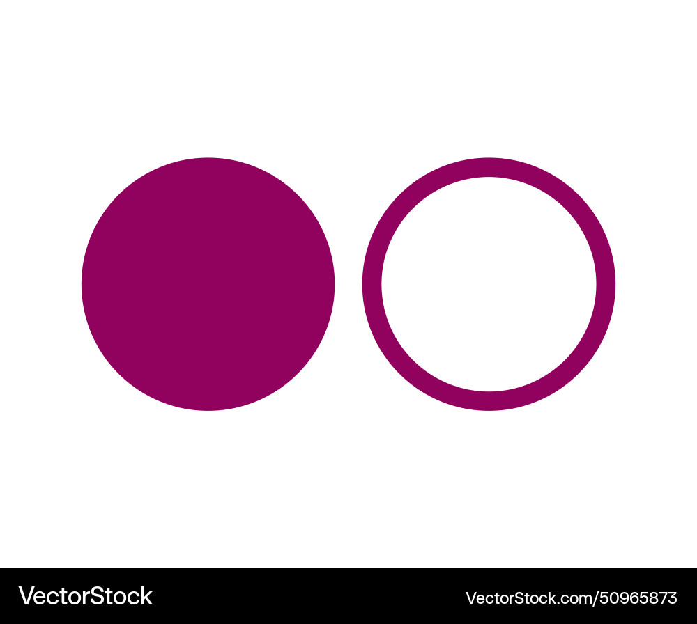 Circle shape and outline stroke purple Royalty Free Vector