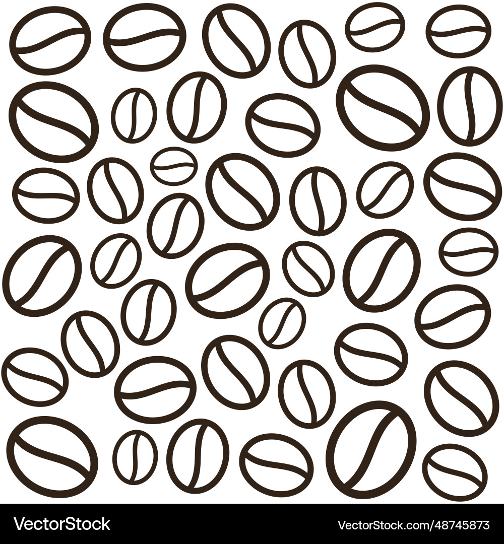 Coffee beans seamless pattern Royalty Free Vector Image