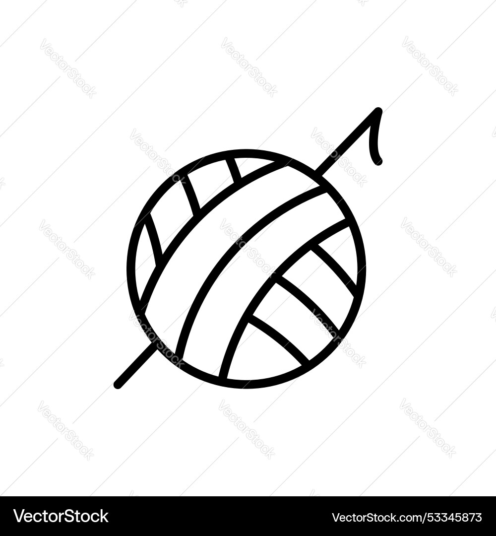 Crochet line icon isolated on white background Vector Image