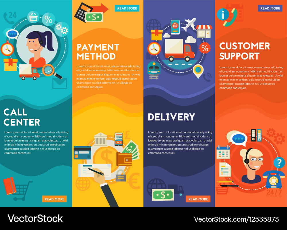 Customersupport call center payment methods Vector Image