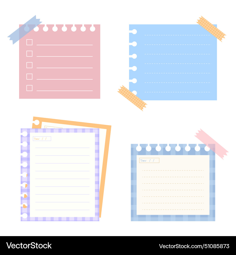 Cute notepad paper Royalty Free Vector Image - VectorStock