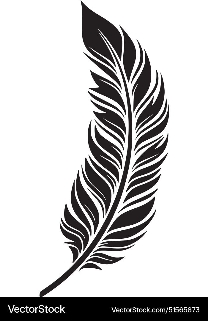 Feather - minimalist and simple silhouette Vector Image
