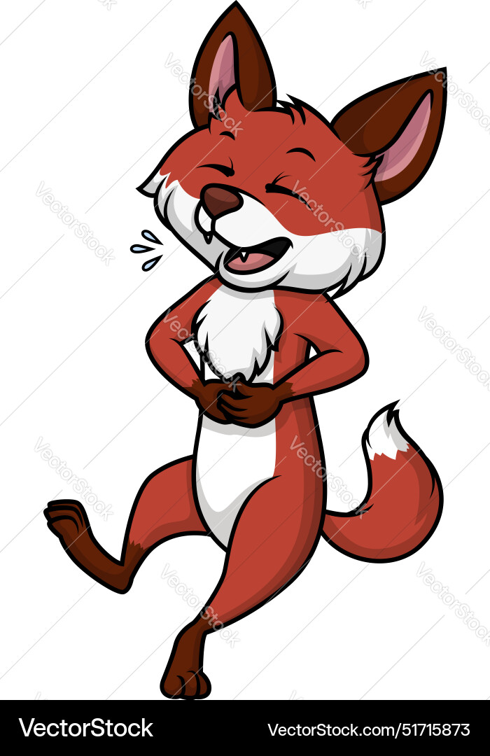 Fox cracking up cartoon Royalty Free Vector Image