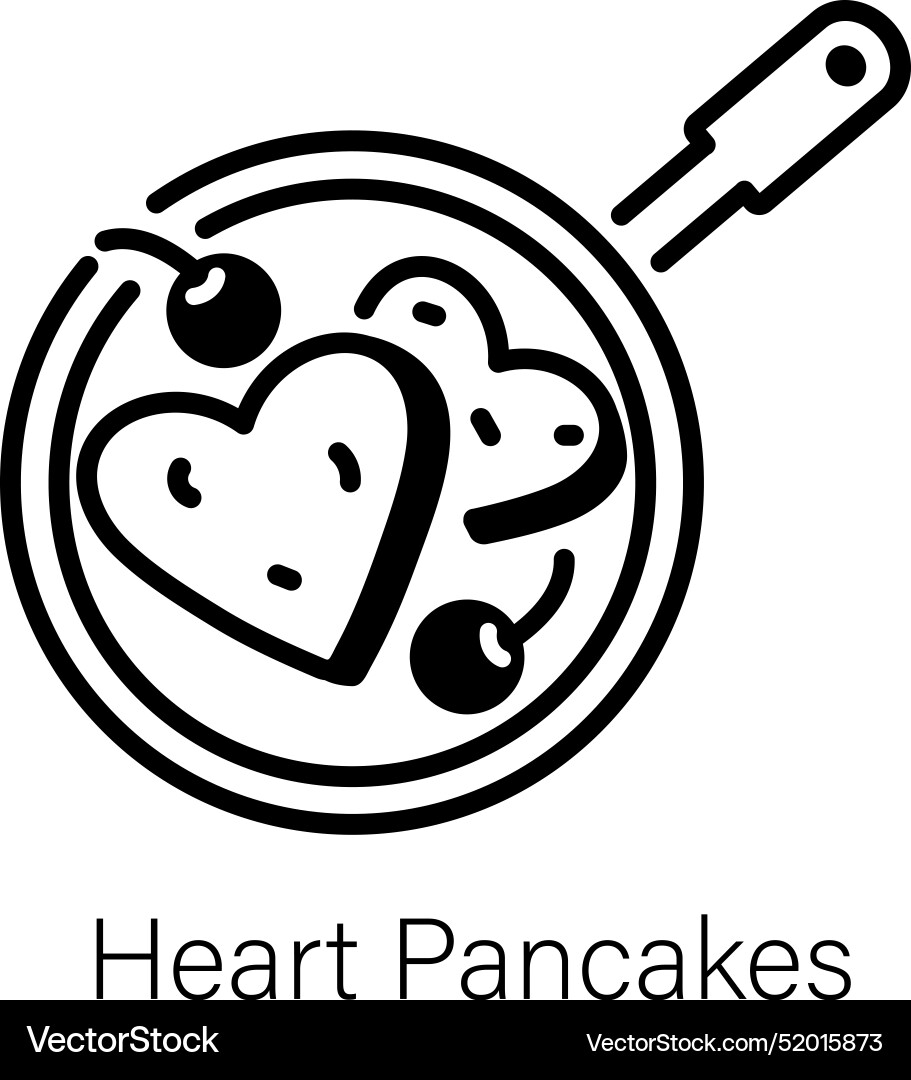 Heart pancakes Royalty Free Vector Image - VectorStock