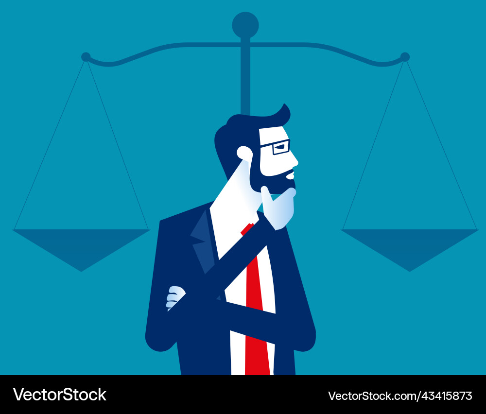Legal decisions thinking as right law judgment Vector Image