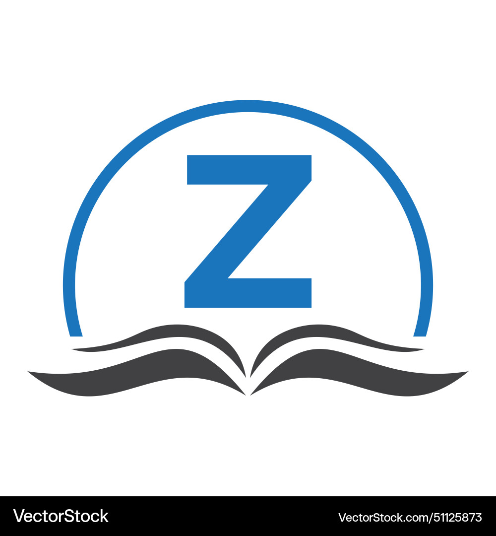 Letter z education logo book concept training Vector Image