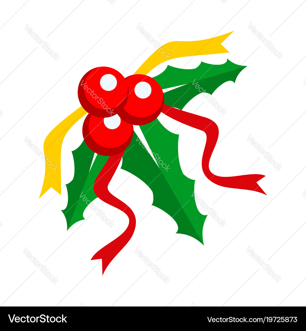 Simple decorated holly berry Royalty Free Vector Image