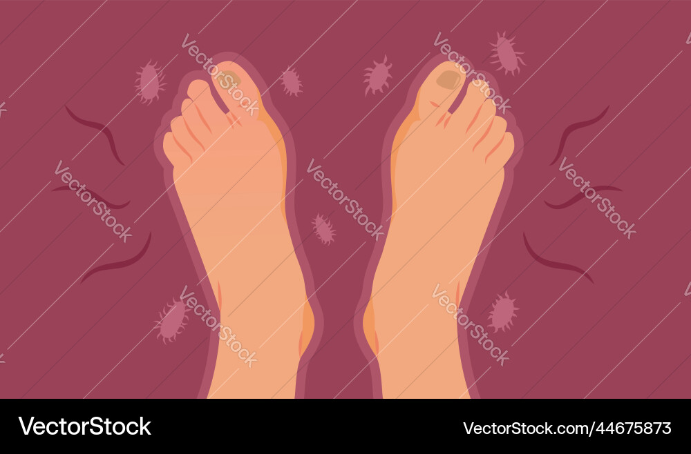 Stinky feet unprotected from bacteria problems Vector Image