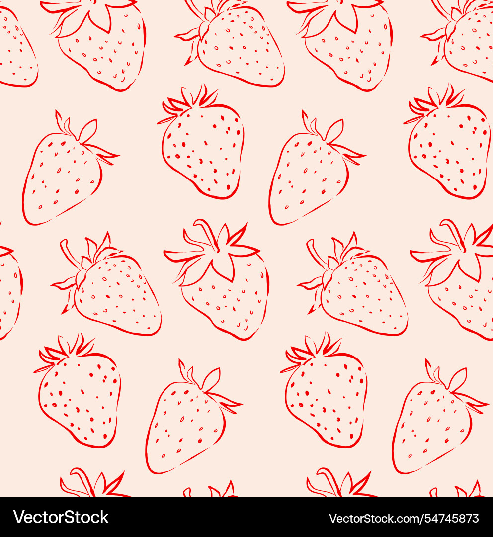 Strawberry Seamless Pattern Royalty Free Vector Image