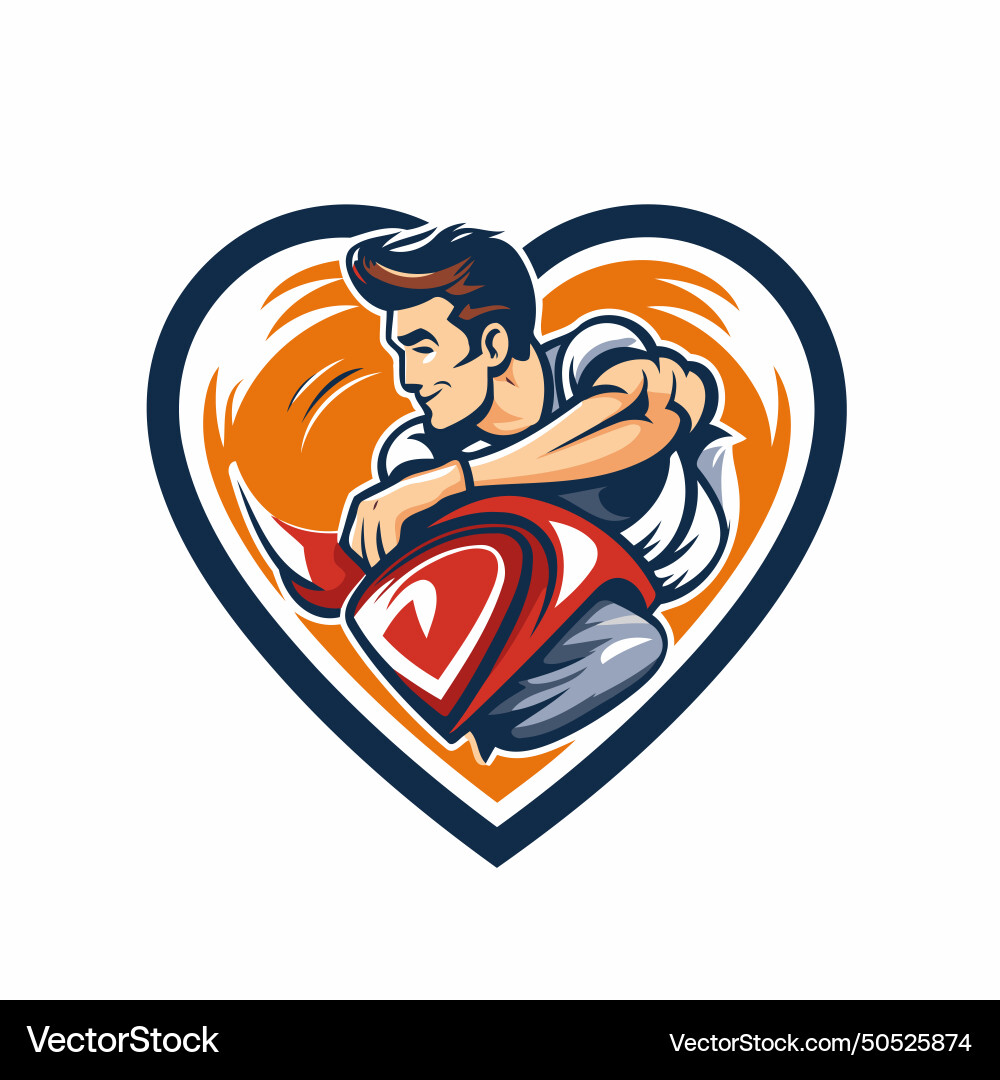 A motorcyclist riding motorcycle viewed from Vector Image