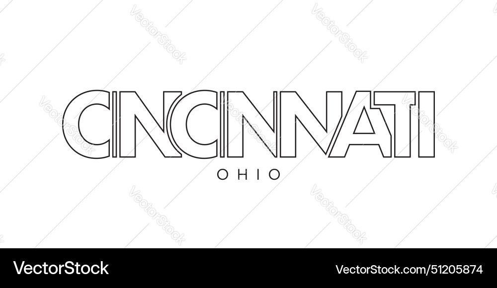 Cincinnati ohio usa typography slogan design Vector Image