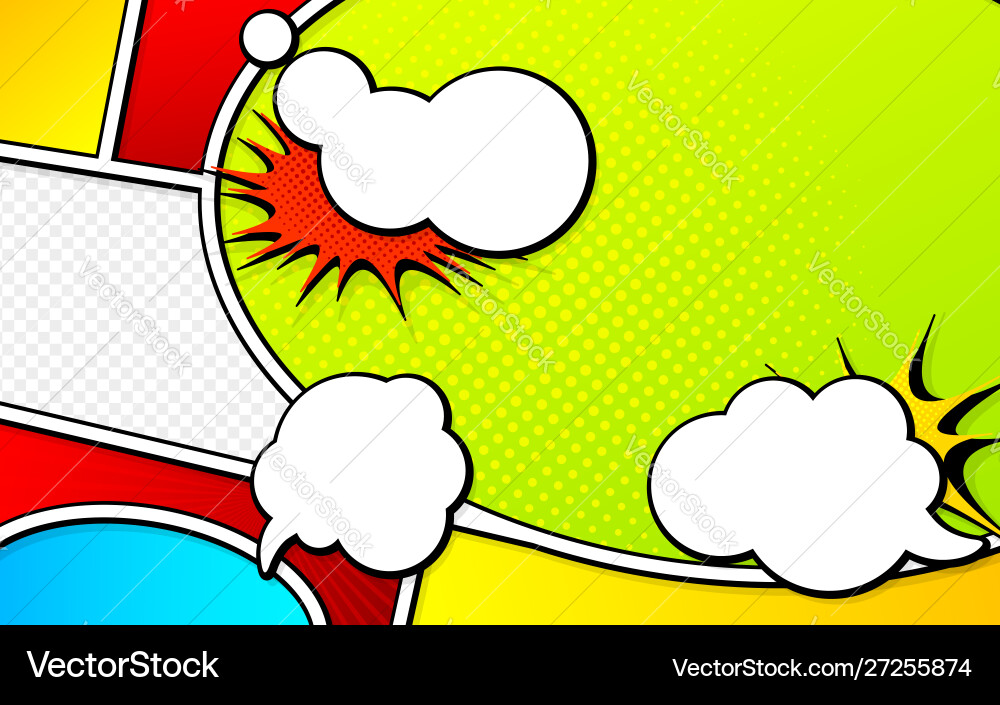 Comics book page pop art style Royalty Free Vector Image