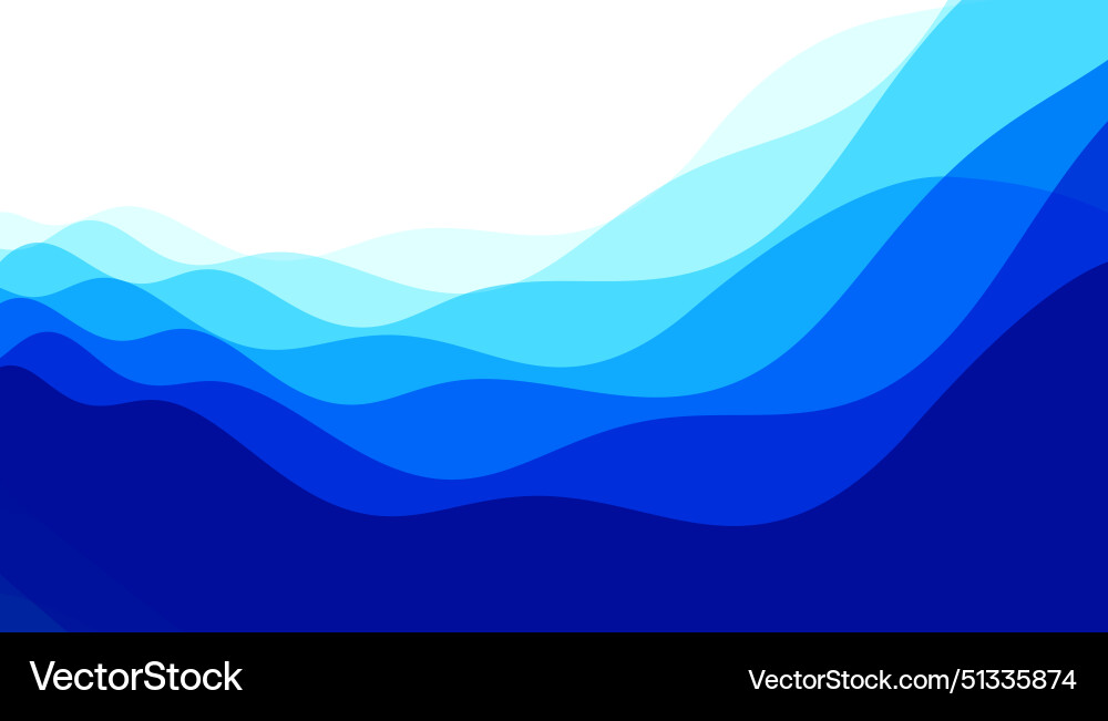 Decorative blue curvy and smooth lines movement Vector Image