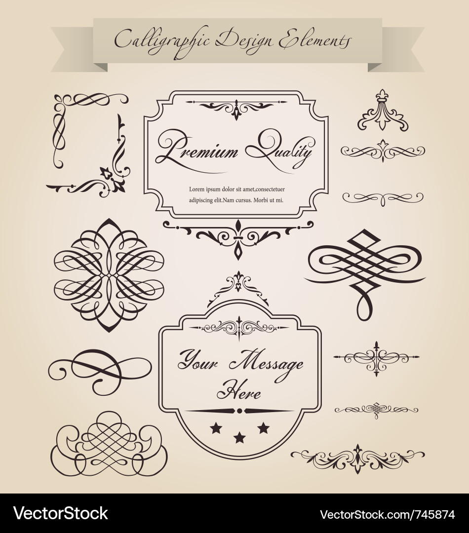 Elegant Calligraphic Flourishes Royalty Free Vector Image