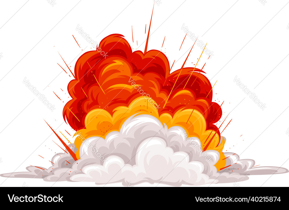Explosion cloud of fire and smoke Royalty Free Vector Image