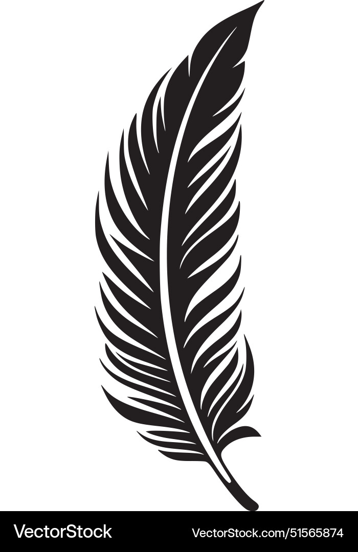 Feather - black and white isolated icon Royalty Free Vector