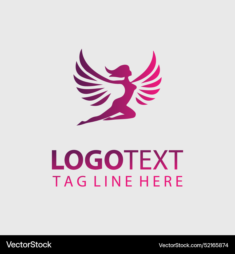 Flying women logo Royalty Free Vector Image - VectorStock