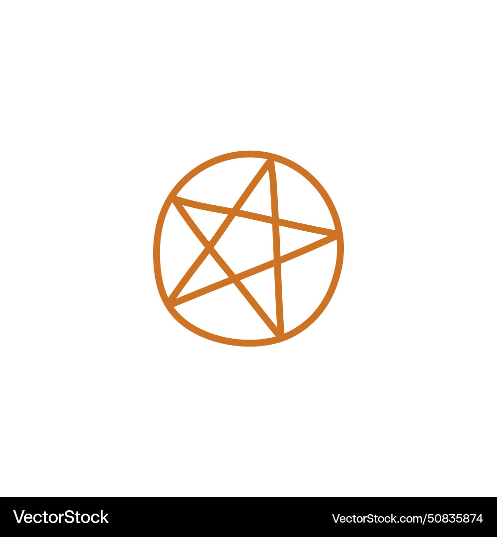 Geometric pentacle circle Royalty Free Vector Image